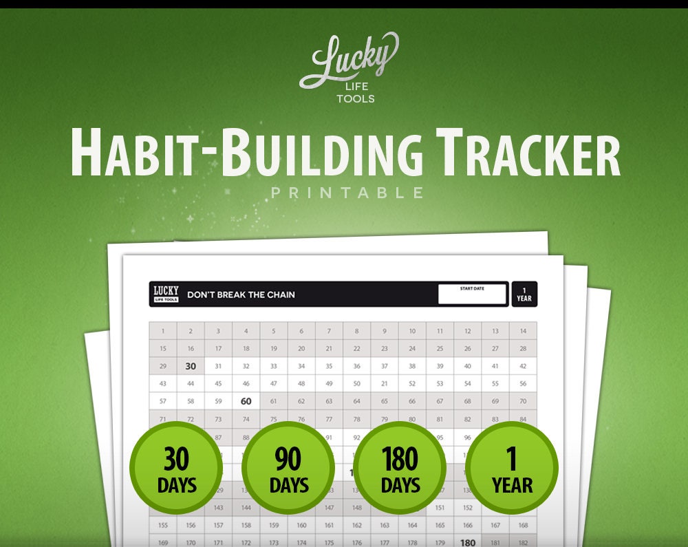 Habit Builder / Tracker & Calendar don't Break the Chain, by LUCKY Life ...