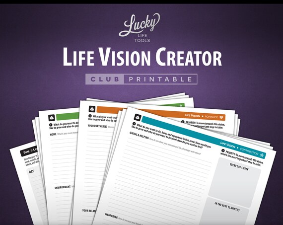 Life Vision Creator CLUB Printable Exercise | Etsy