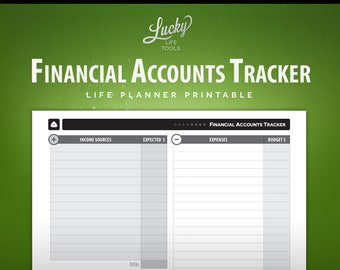 Financial Tracker CLUB Printable Worksheet by LUCKY Life | Etsy