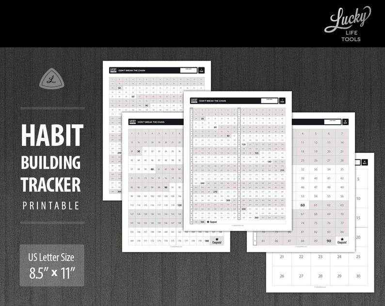 Habit Builder / Tracker & Calendar don't Break the Chain, by LUCKY Life ...