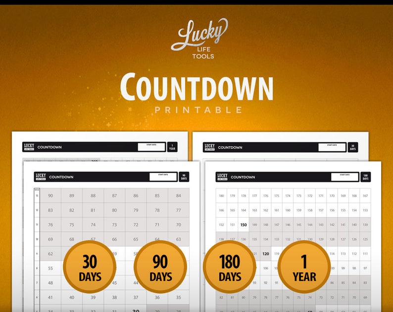 Countdown "don't Break the Chain" Calendar & Day Counter / Tracker, by ...