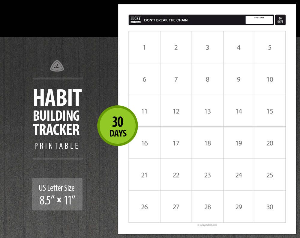 Habit Builder / Tracker & Calendar don't Break the Chain, by LUCKY Life ...
