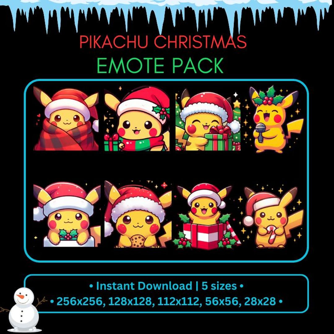 Christmas Pikachu Emote Holly, Cute Pikachu Karaoke Cookie Discord ...