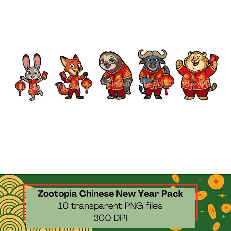 Chinese New Year Lunar CNY Zootopia Character Judy Hopps Nick Wilde ...