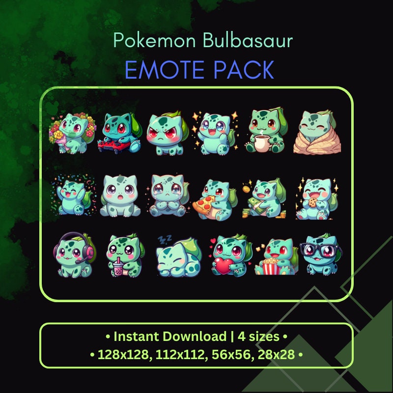 Pokemon Bulbasaur Emote Pack 18x - Cute, Sad, Sleep Discord Server ...
