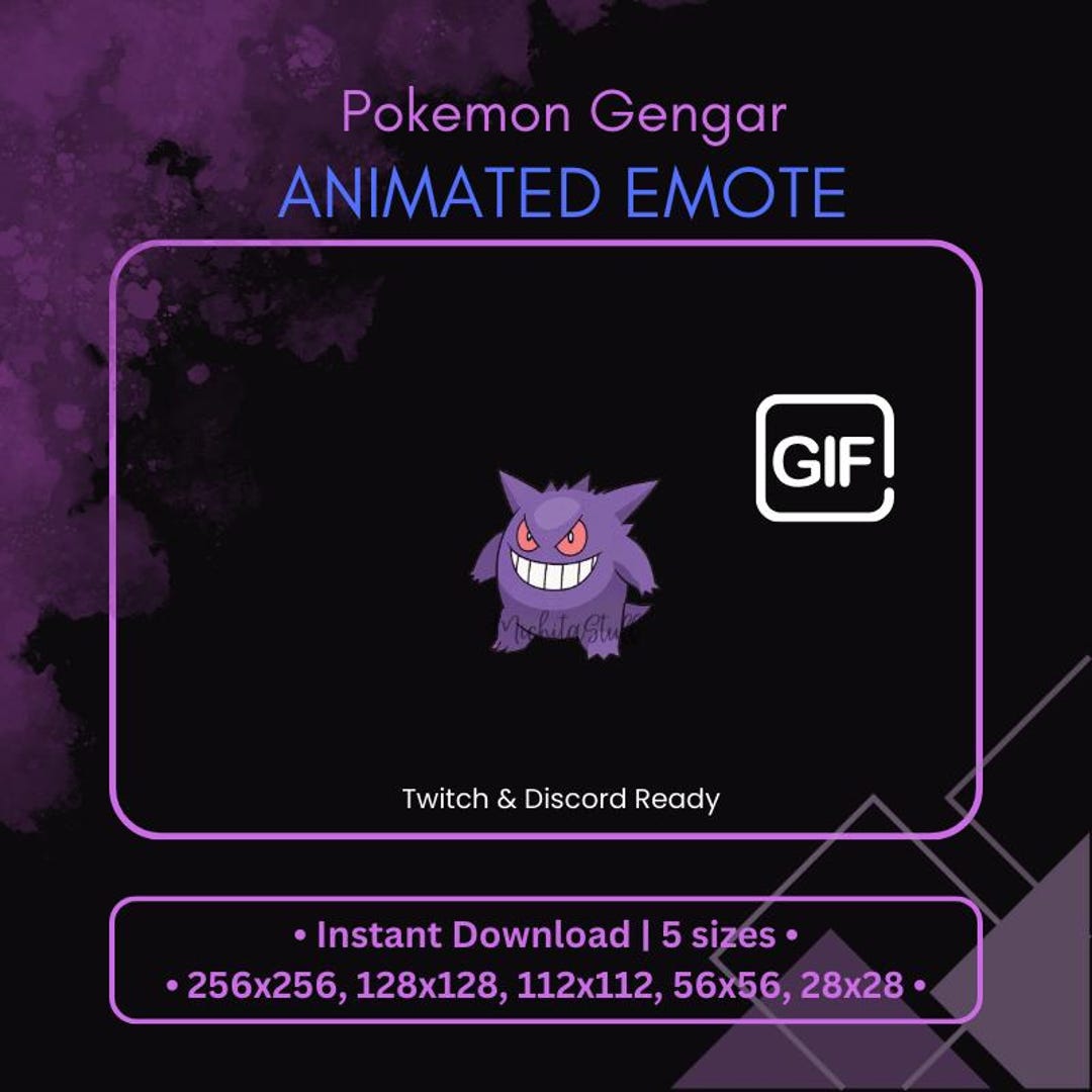 Animated Gengar GIF | Cute Spooky Emote Sticker for Twitch, Discord ...
