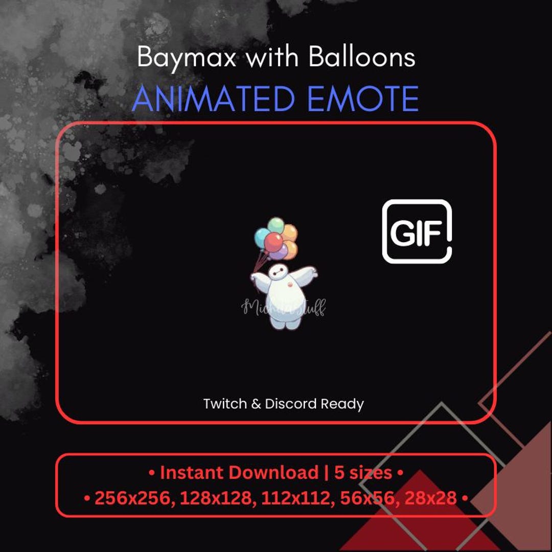 Animated Baymax Balloon GIF | Cute Floating Emote Sticker for Twitch ...