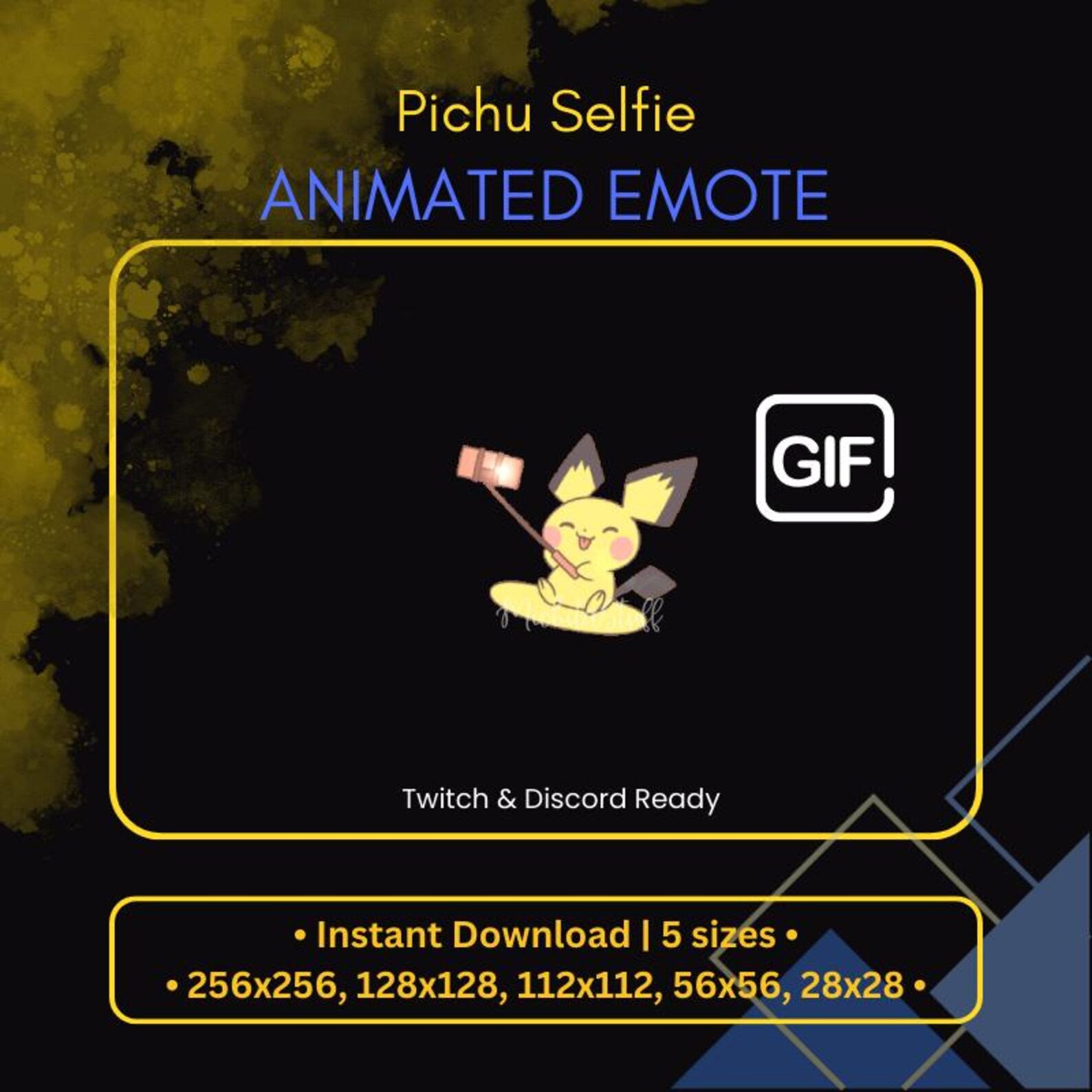 Animated Pichu GIF | Cute Kawaii Pokémon Emote | Twitch Discord Sticker ...