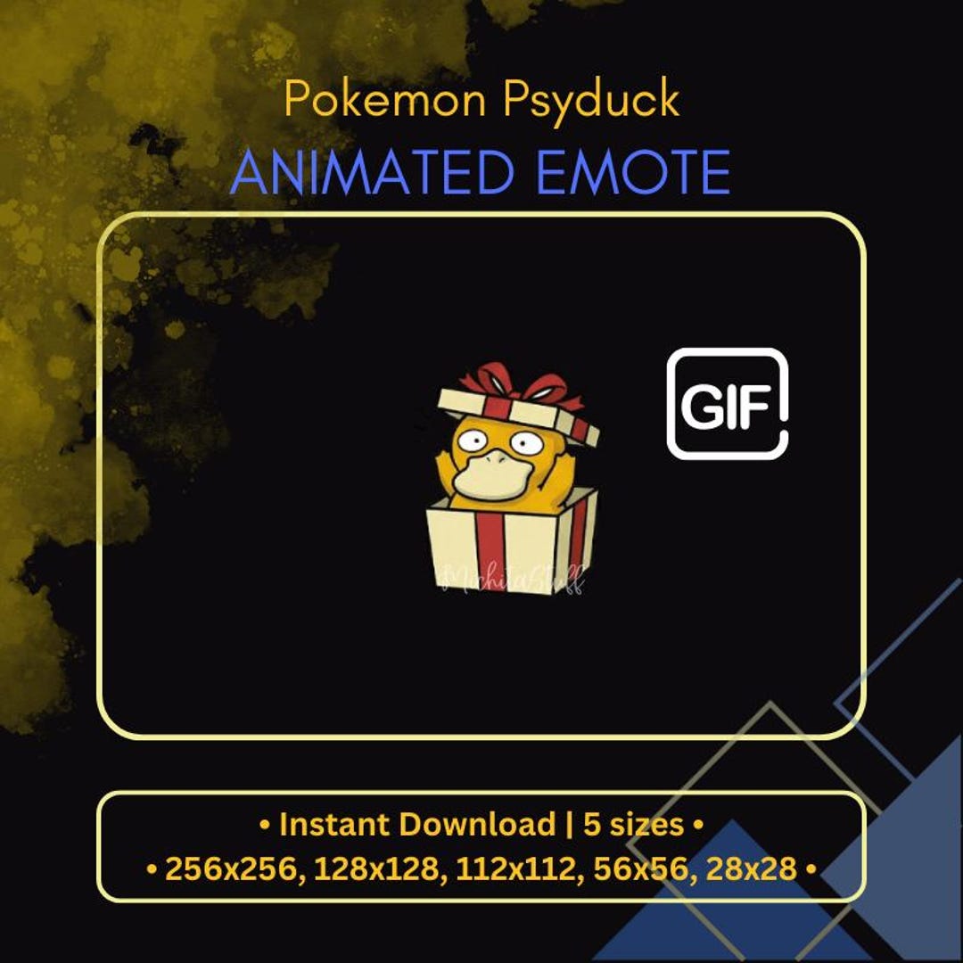 Animated Psyduck Inside Gift Box Emote - Presents, Christmas Cute ...