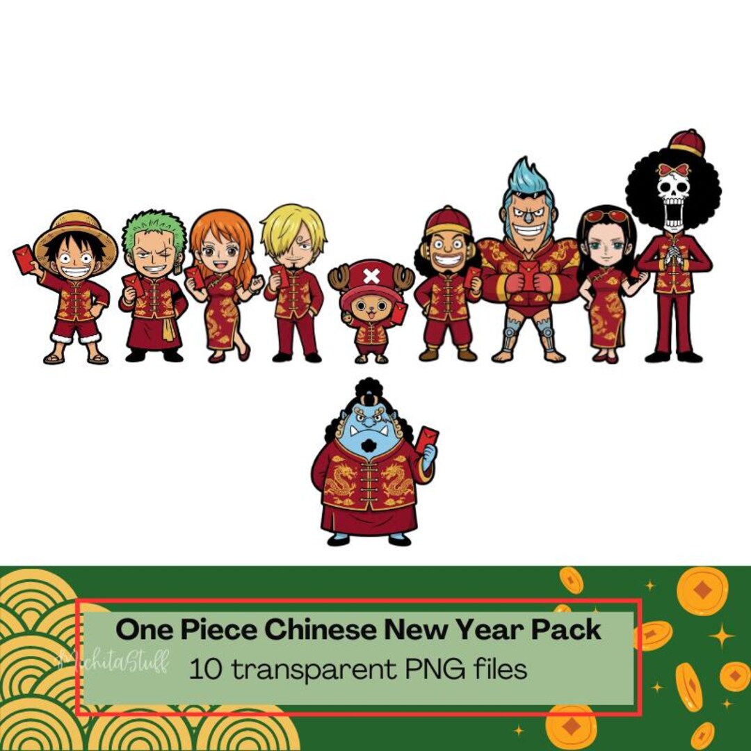 Chinese New Year Lunar CNY One Piece Character Luffy Sanji Zoro Nami ...