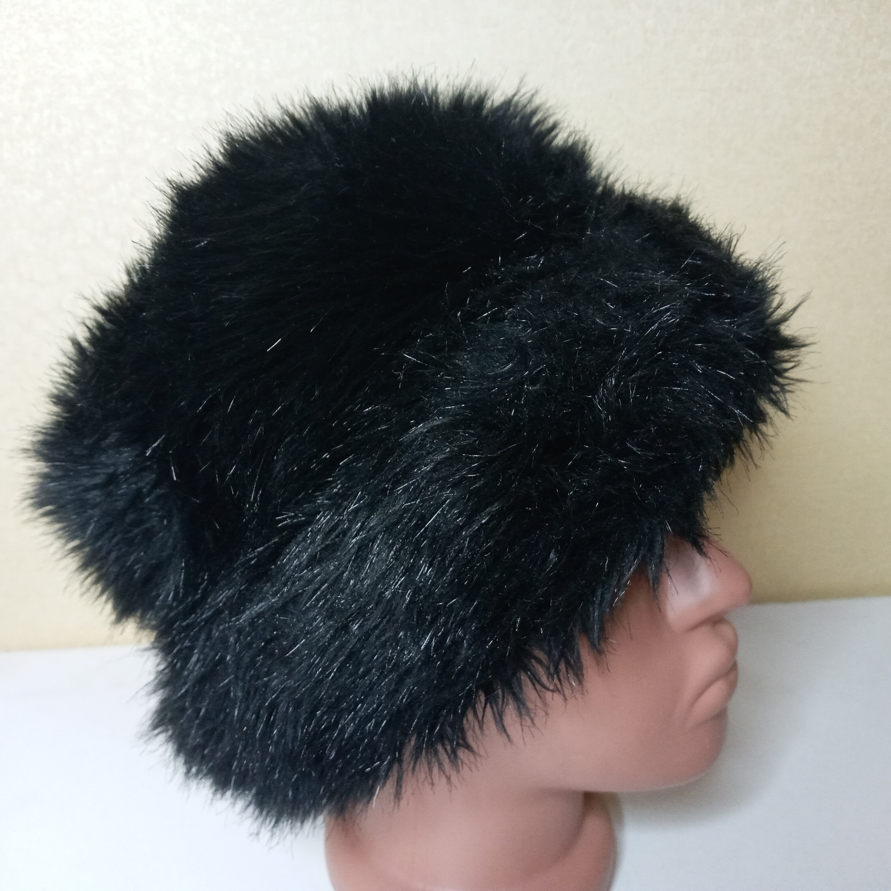 Vintage Black Boyarka Woman's Hat Women's Cossack Hats Faux Fur Winter ...
