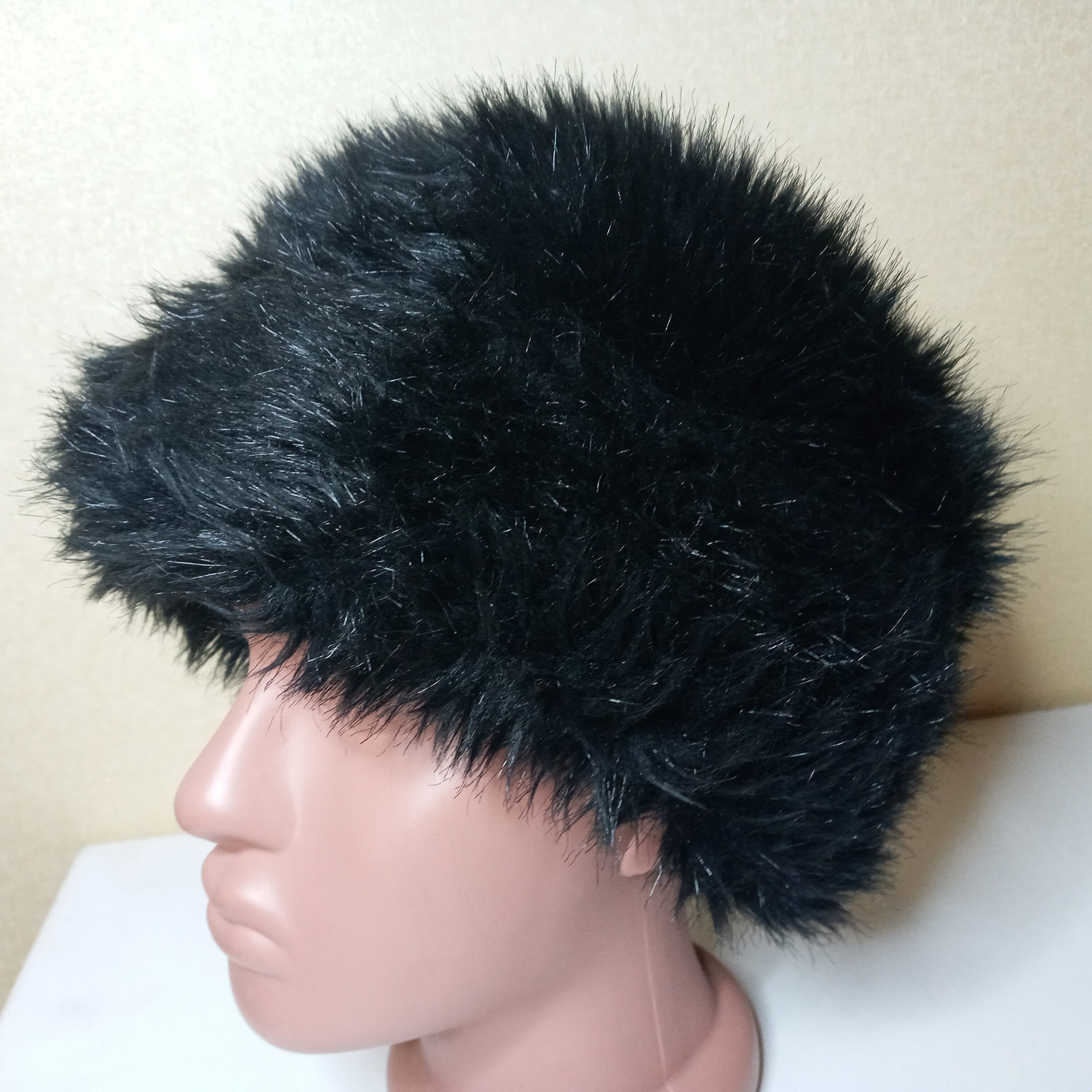 Vintage Black Boyarka Woman's Hat Women's Cossack Hats Faux Fur Winter ...
