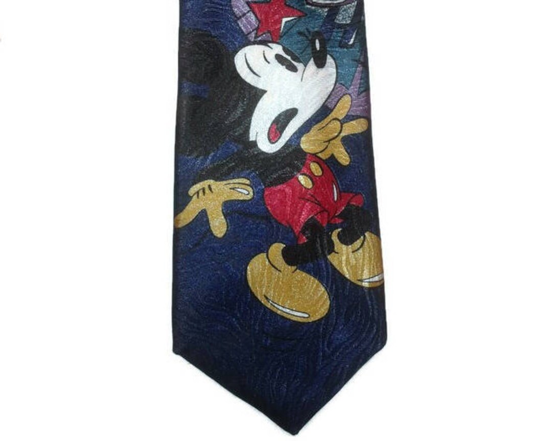 Vintage Mickey Mouse Tie Disney Necktie Cartoon Tie Blue Mickey Comics ...