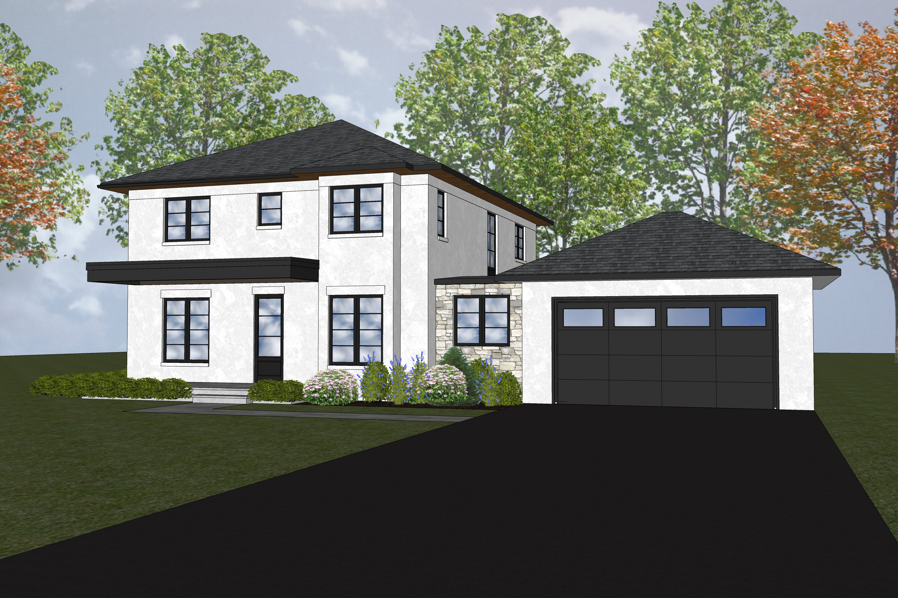 Modern House Plans - 2 Story, 3 Bed, 2.5 Bath, 2560sf, the Amelia ...