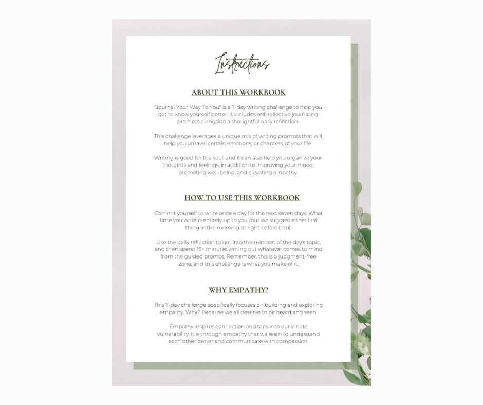 Journaling Prompts for Empathy & Self-reflection - Etsy
