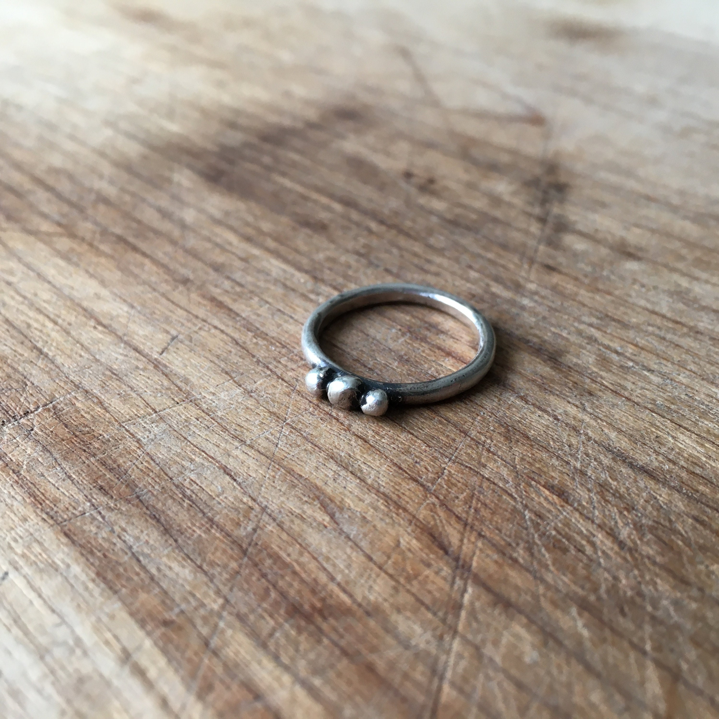 Triple Pebble Stacking Ring - Etsy