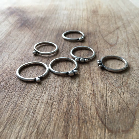 Pebble Stacking Rings Set of 6 | Etsy