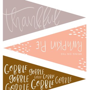 Thanksgiving Printable Flags, Thanksgiving Pennant Flags, Set of 12 ...