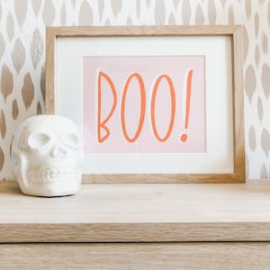 Boo Halloween Printable, Pink Halloween Art, Boo Sign, Cute Halloween ...