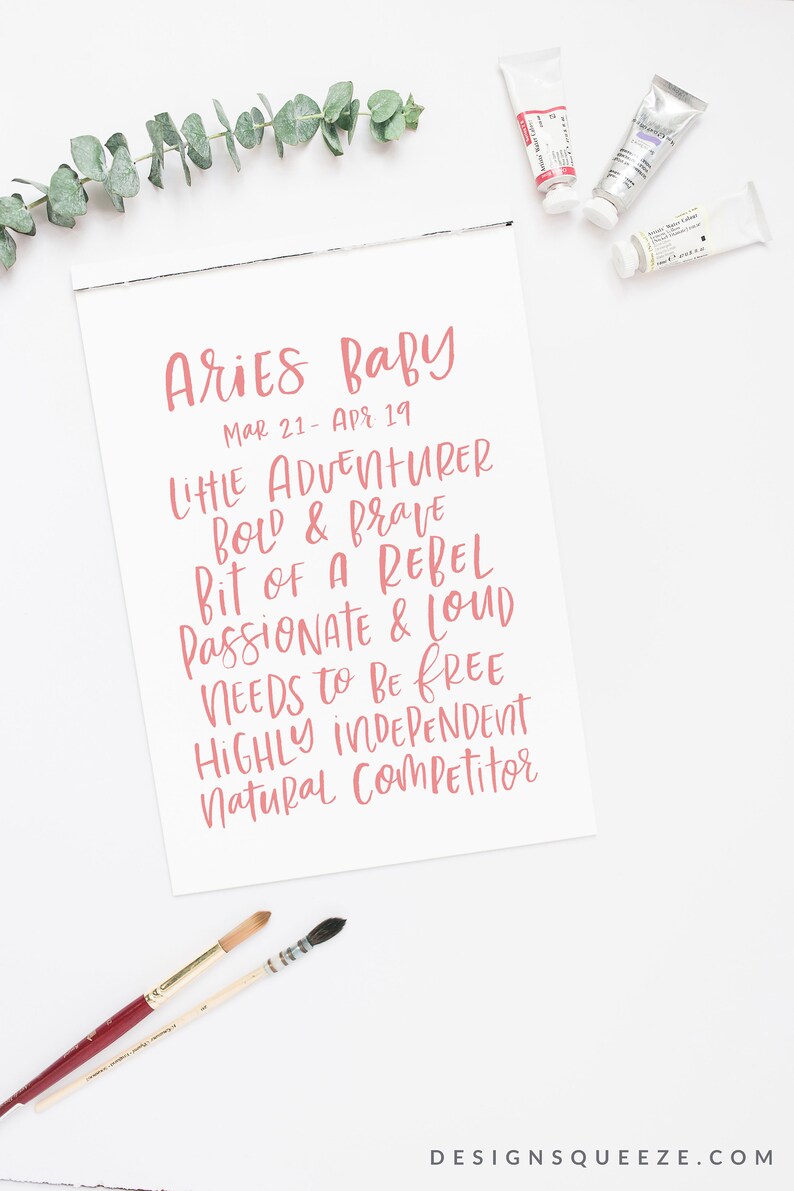 Zodiac Baby ARIES Qualities Art Print Aries Art Aries - Etsy