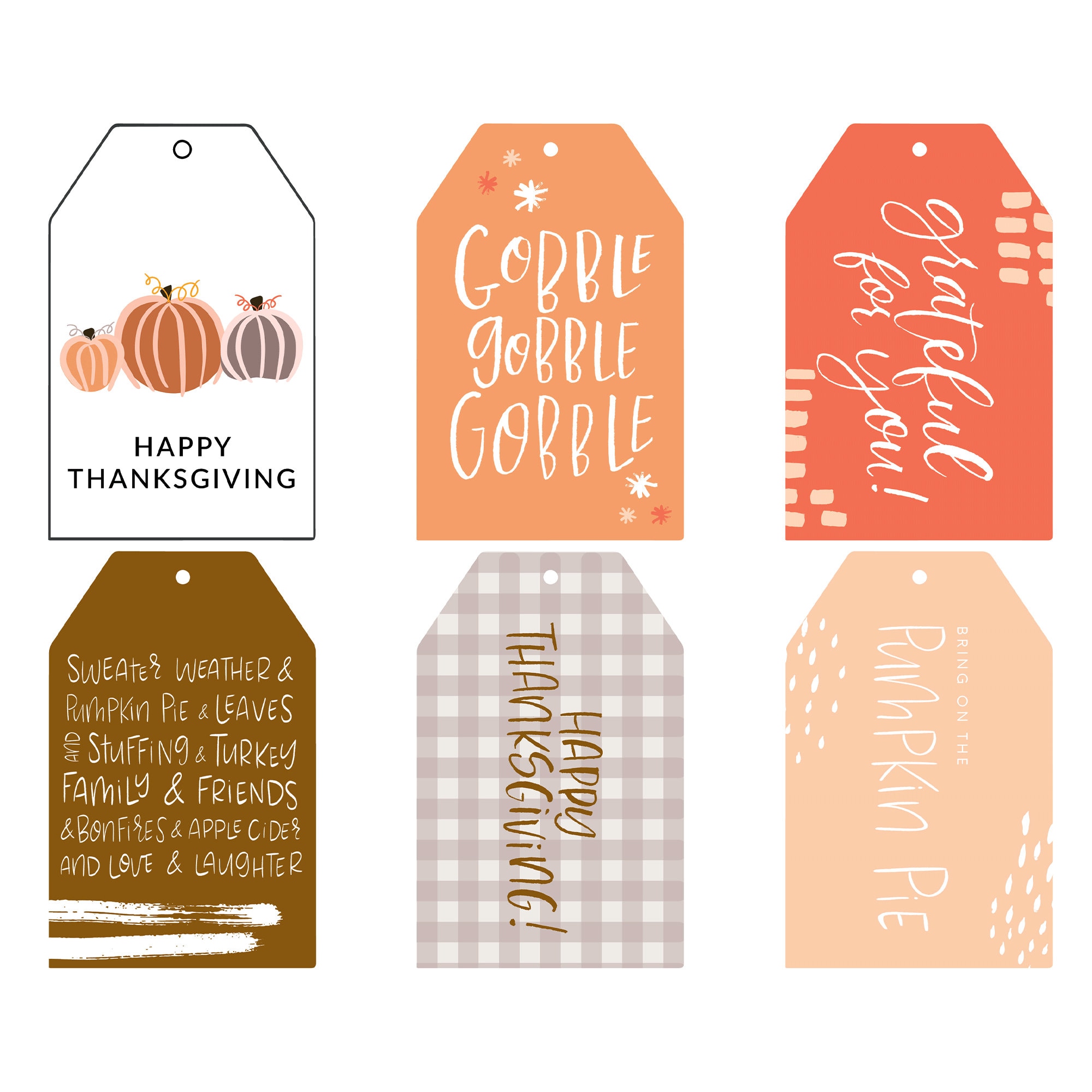 Printable Thanksgiving Tags Thanksgiving Gift Tags Cute | Etsy