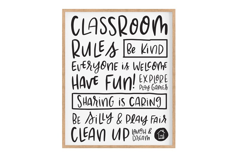 Printable Classroom Rules Black And White Classroom Etsy