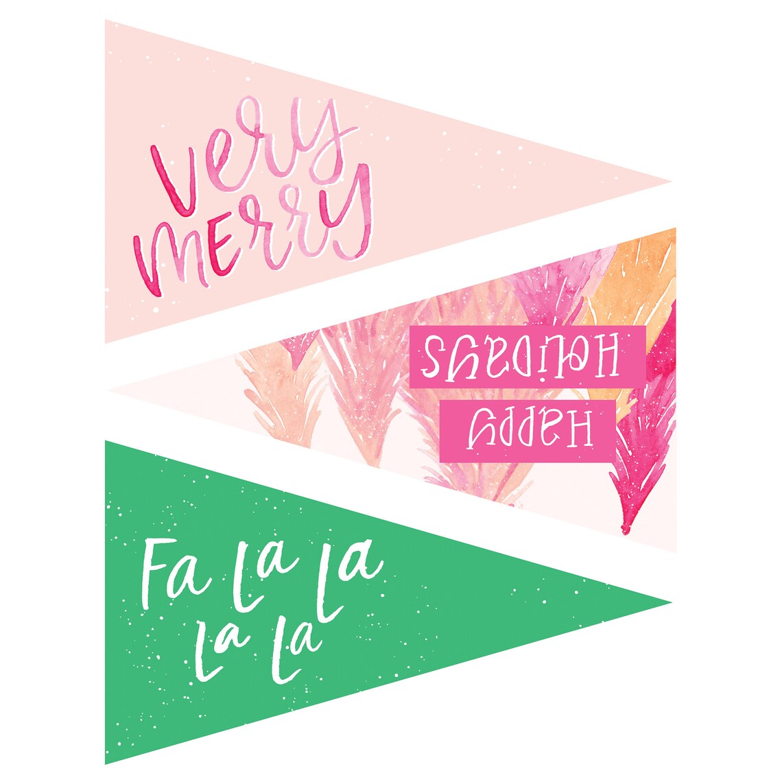 Printable Christmas Pennant Flags, Holiday Flags, Christmas Pennant ...