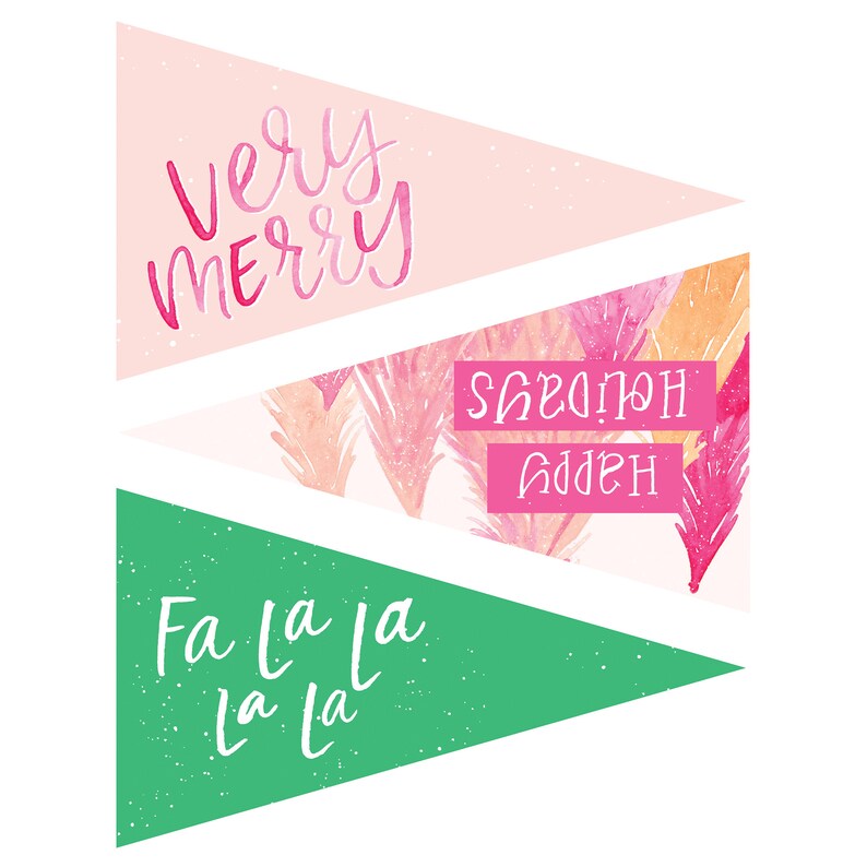 Printable Christmas Pennant Flags, Holiday Flags, Christmas Pennant ...