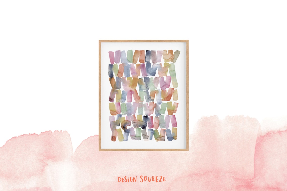 Watercolor Dashes Abstract Art Printable Watercolor Dash | Etsy