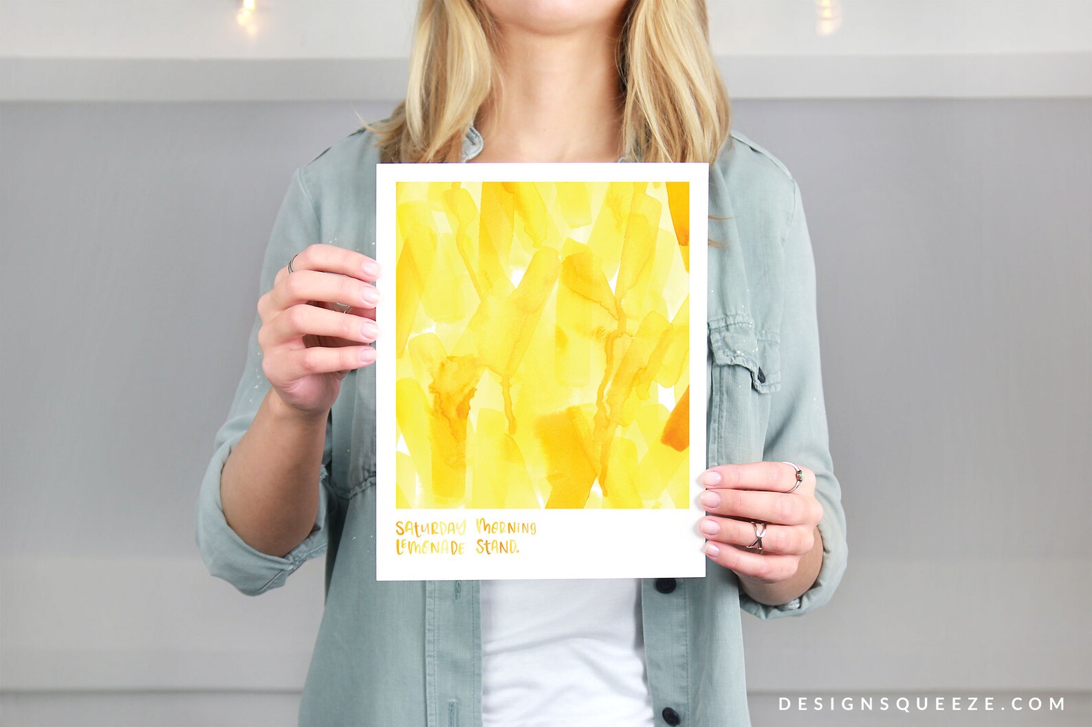 Watercolor Wash Color Swatch Art Yellow Lemonade Art Yellow | Etsy