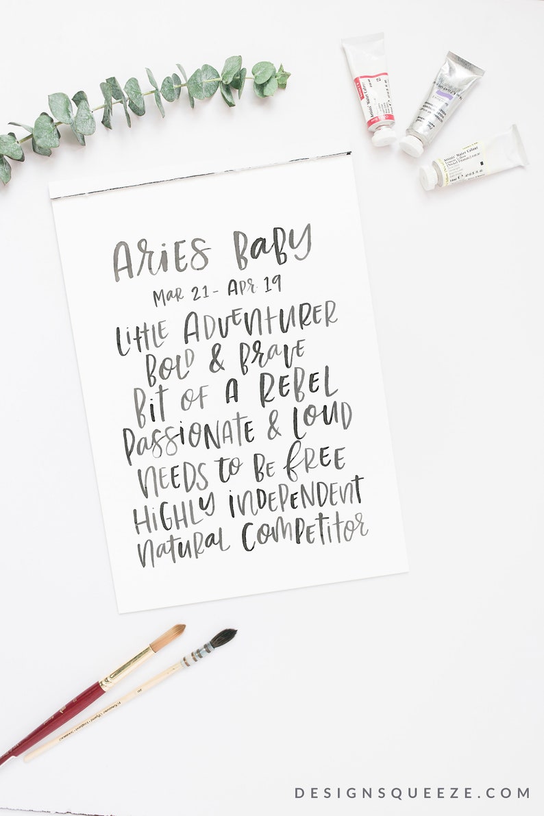 Zodiac Baby ARIES Qualities Art Print Aries Art Aries - Etsy