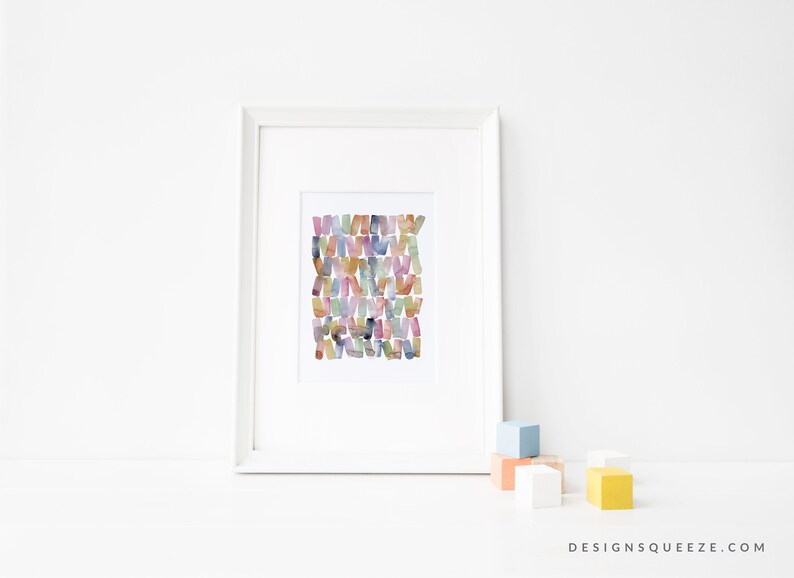 Watercolor Dashes Abstract Art Printable Watercolor Dash | Etsy