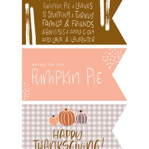 Thanksgiving Printable Flags, Thanksgiving Pennant Flags, Set of 12 ...