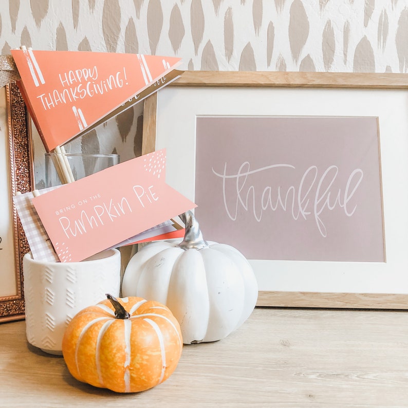 Thanksgiving Printable Wall Art Set of 5 Fall Designs - Etsy
