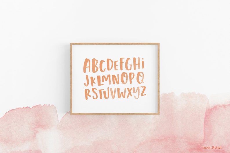 Printable Alphabet Art, Orange, Baby Nursery Decor Printable ...