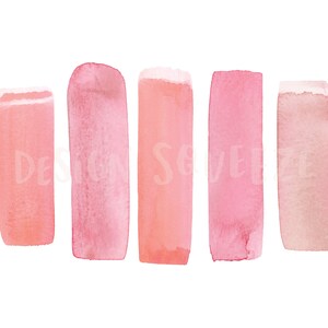 Pink & Coral Watercolor Swashes Abstract Art, Printable Watercolor ...