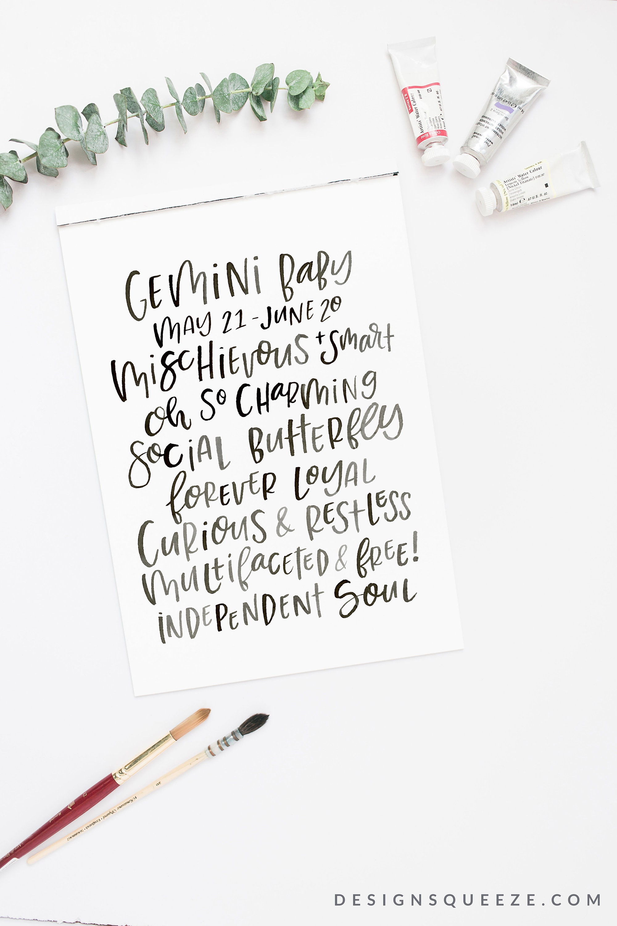 Gemini Zodiac ART PRINT | Astrology Print Gemini Baby Zodiac Art ...