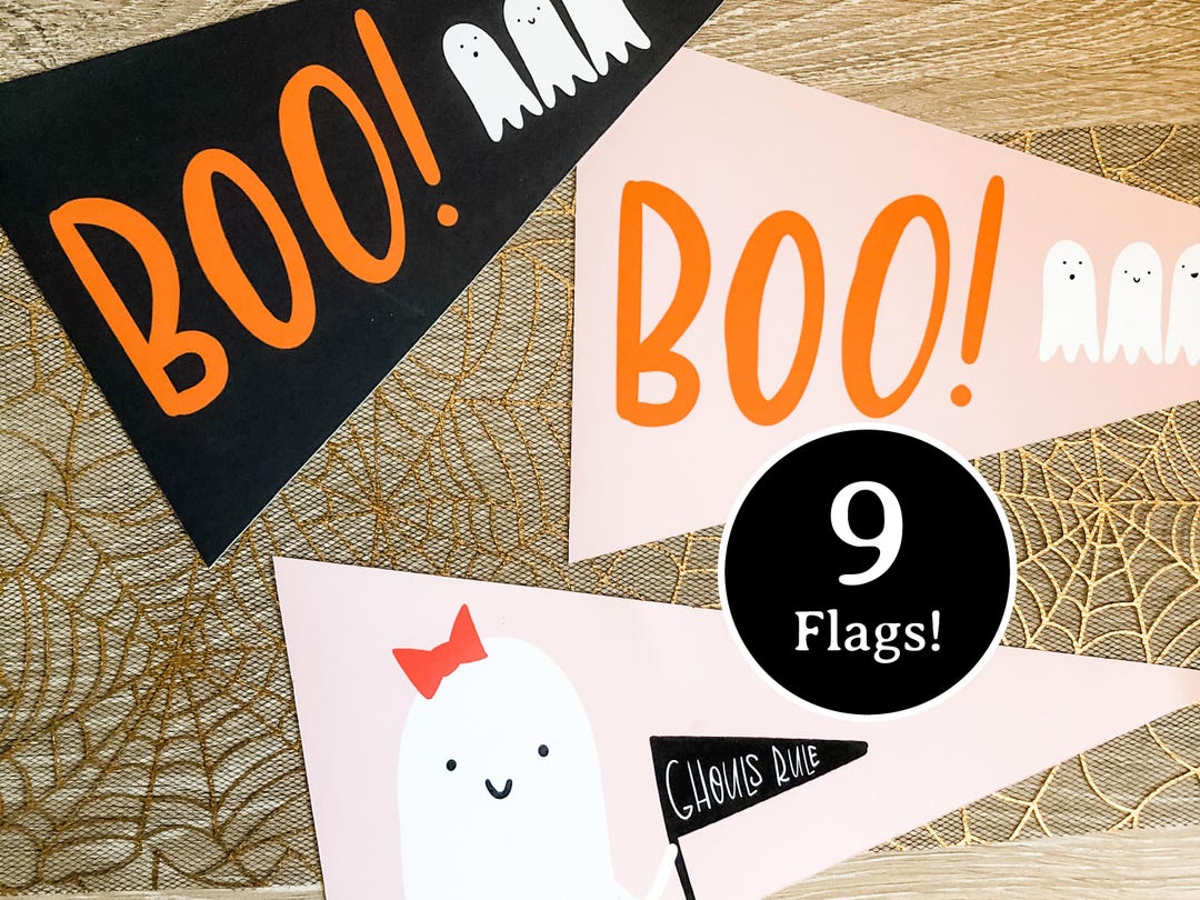 Printable Halloween Pennant Flags, Boo Baskets, Halloween Pennant Flag ...