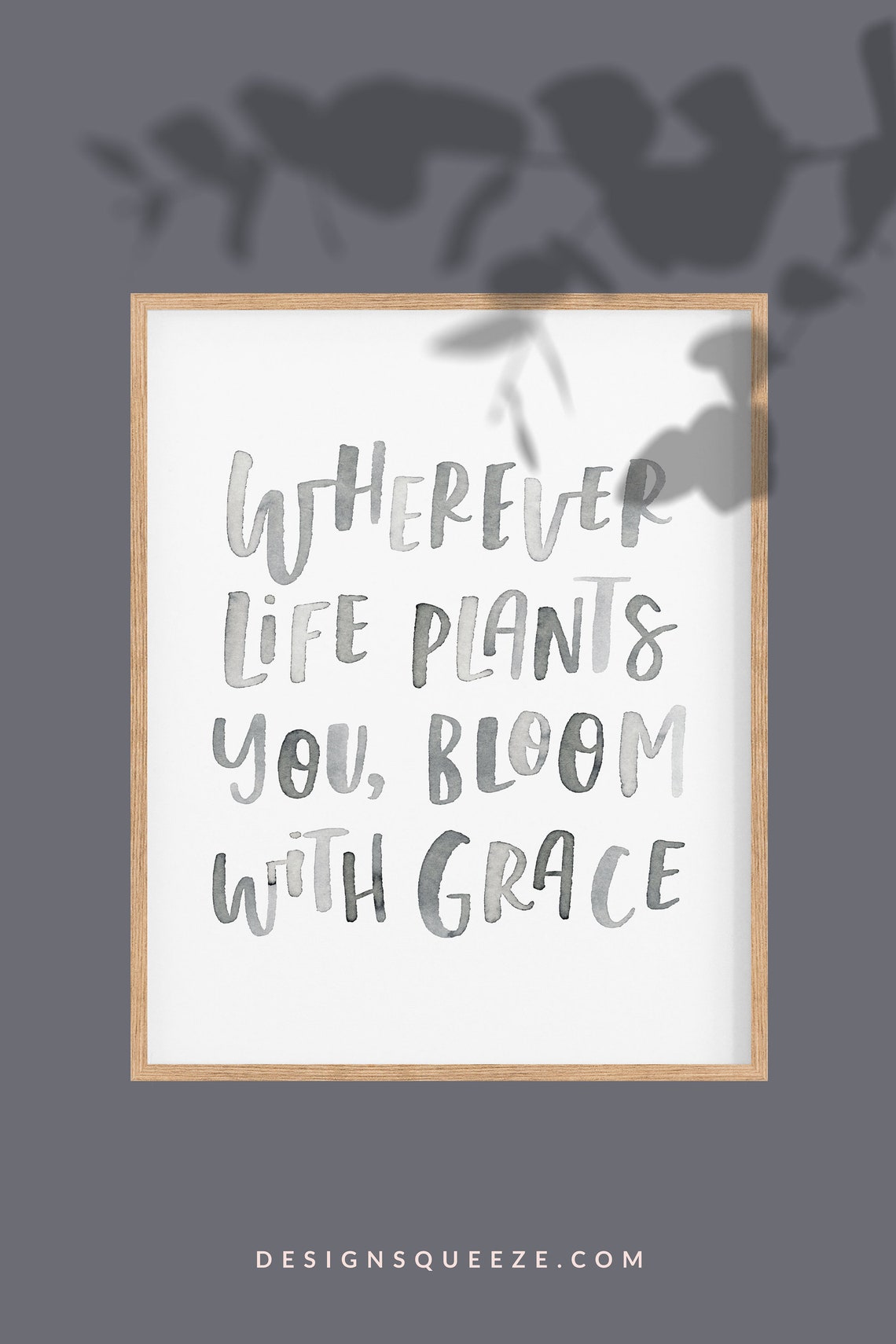 Bloom With Grace Quote Watercolor Art Print Bloom Art Grace | Etsy