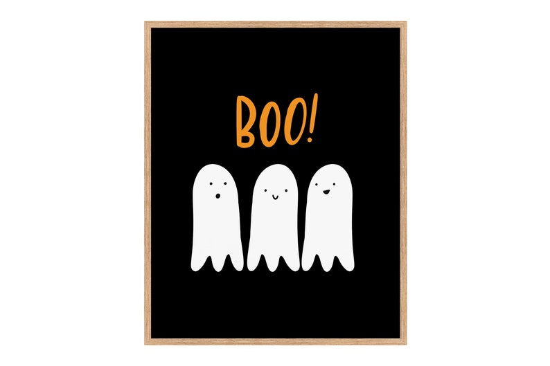 Cute Ghost Halloween Printable Pink Ghost Halloween Art Boo | Etsy