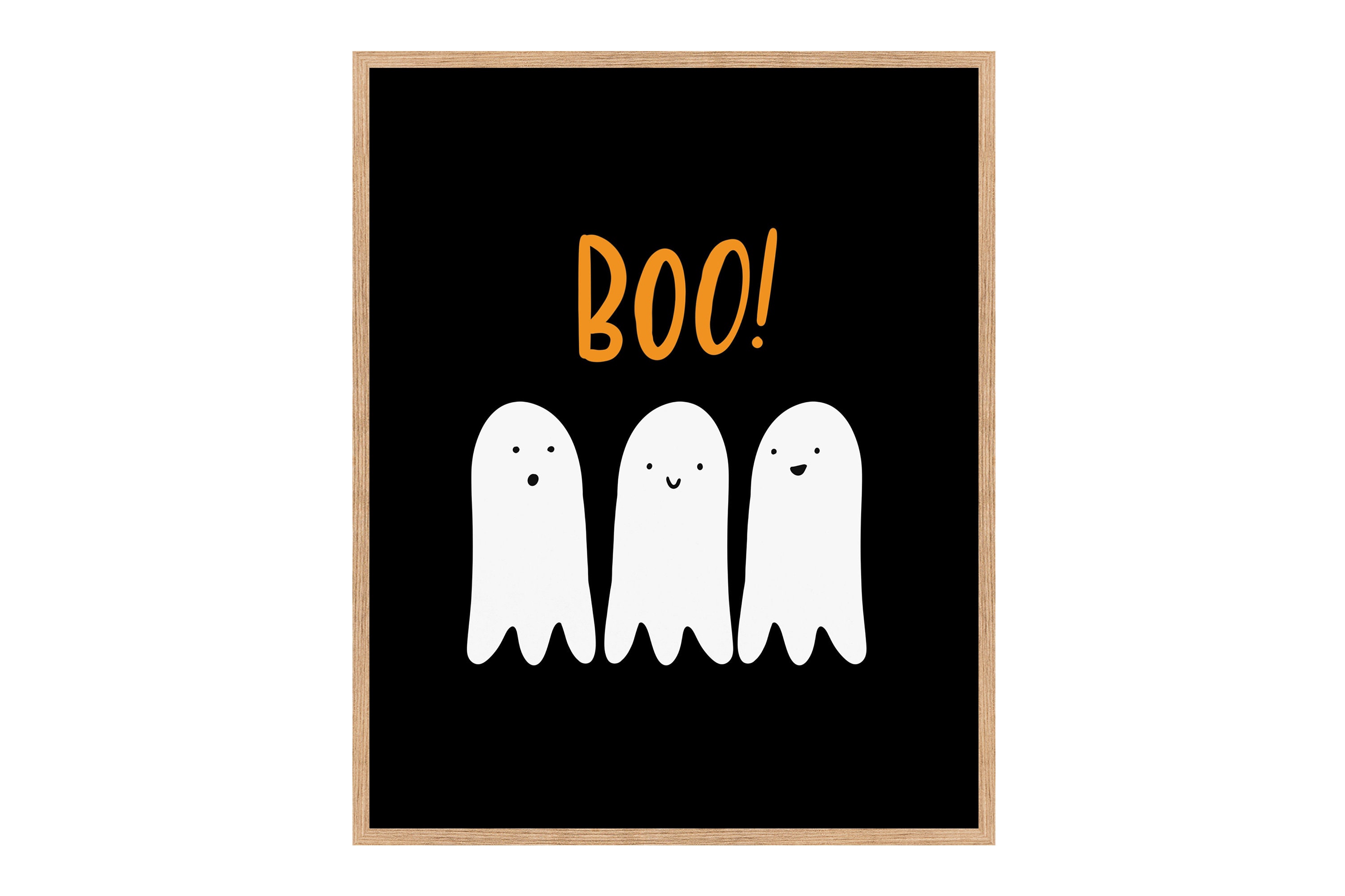 Cute Ghost Halloween Printable, Pink Ghost Halloween Art, Boo Sign ...