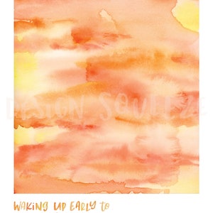 Watercolor Wash Color Swatch Art, Orange Sunrise Art, Orange Watercolor ...