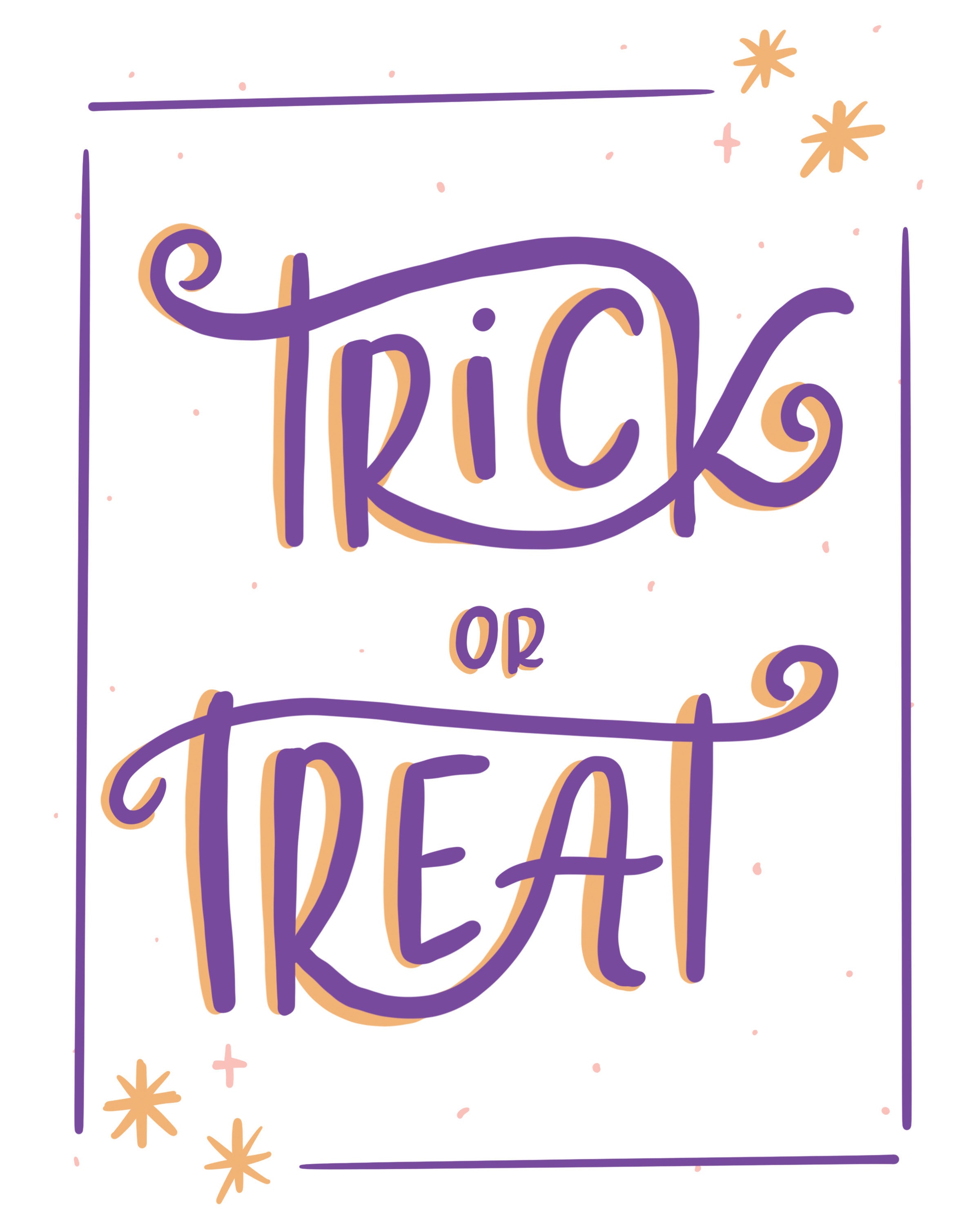 Trick or Treat Halloween Printable, Trick or Treat Sign, Trick or Treat ...
