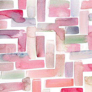Watercolor Blocks Abstract Art, Printable Watercolor Swash Print, Wall ...