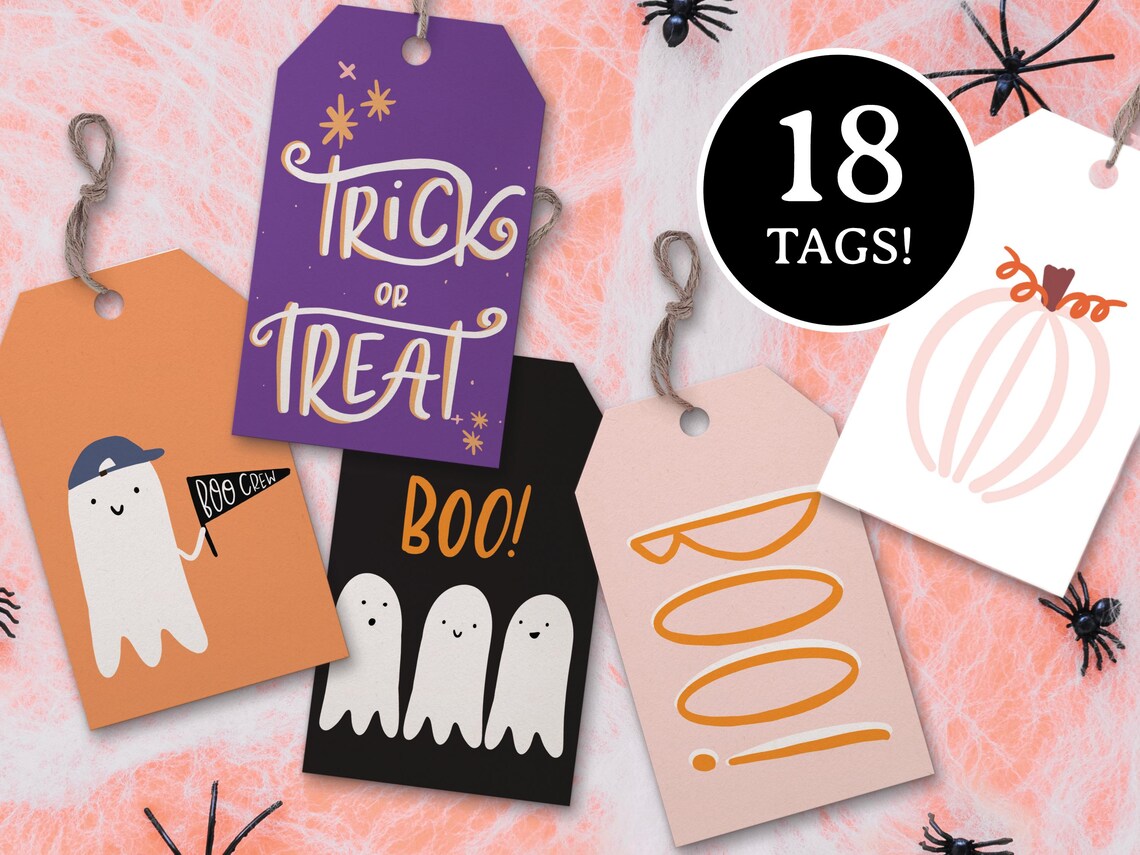 Printable Halloween Tags, Boo Basket Tags, Collection of Cute Halloween ...