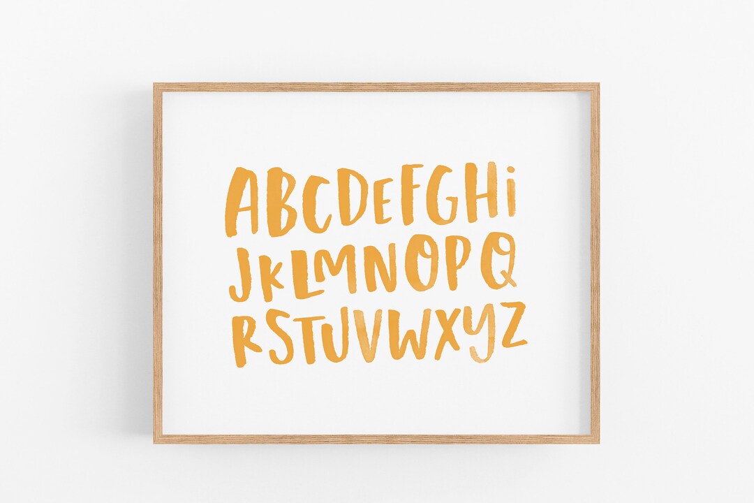 Printable Alphabet Art, Orange, Baby Nursery Decor Printable ...