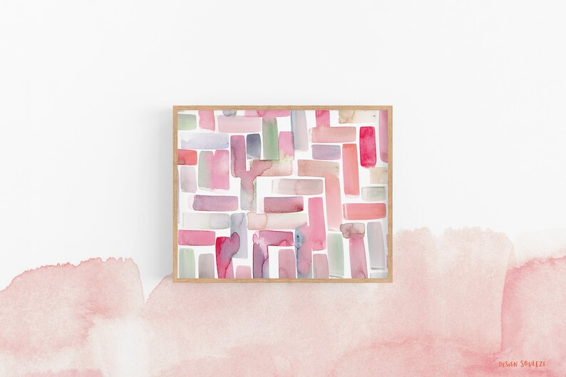 Watercolor Blocks Abstract Art Printable Watercolor Swash - Etsy