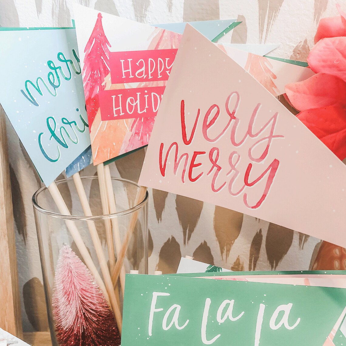Printable Christmas Pennant Flags Holiday Flags Christmas - Etsy