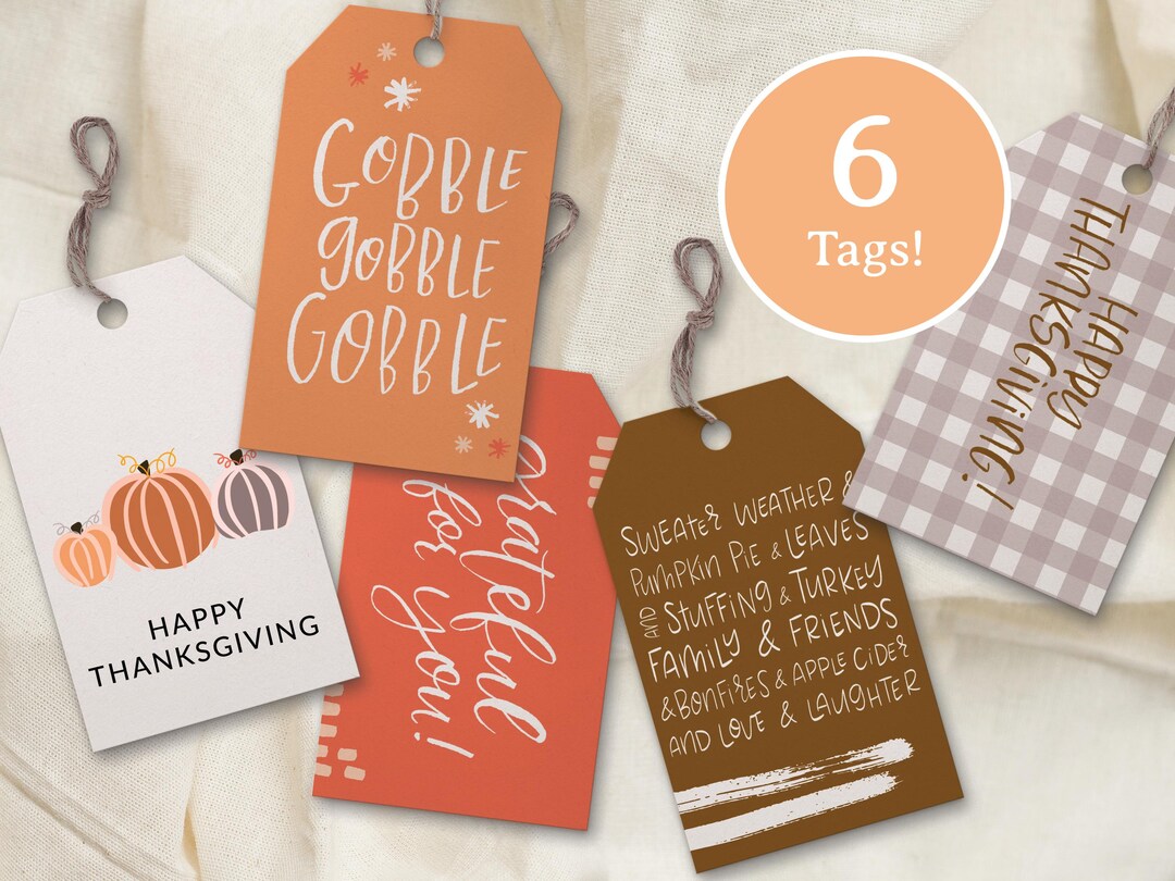 Printable Thanksgiving Tags, Thanksgiving Gift Tags, Cute Thanksgiving ...