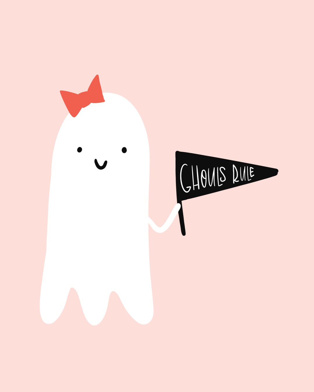 Ghouls Rule Pink Halloween Printable Cute Ghost Halloween - Etsy